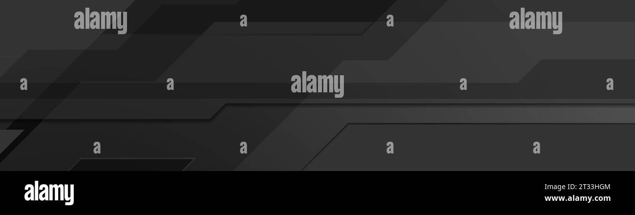 Black technology geometric abstract background. Vector minimal banner ...