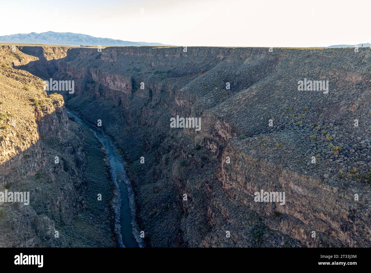 Rio Grande Gorge and Rio Grande River in Taos, New Mexico. Southwest ...