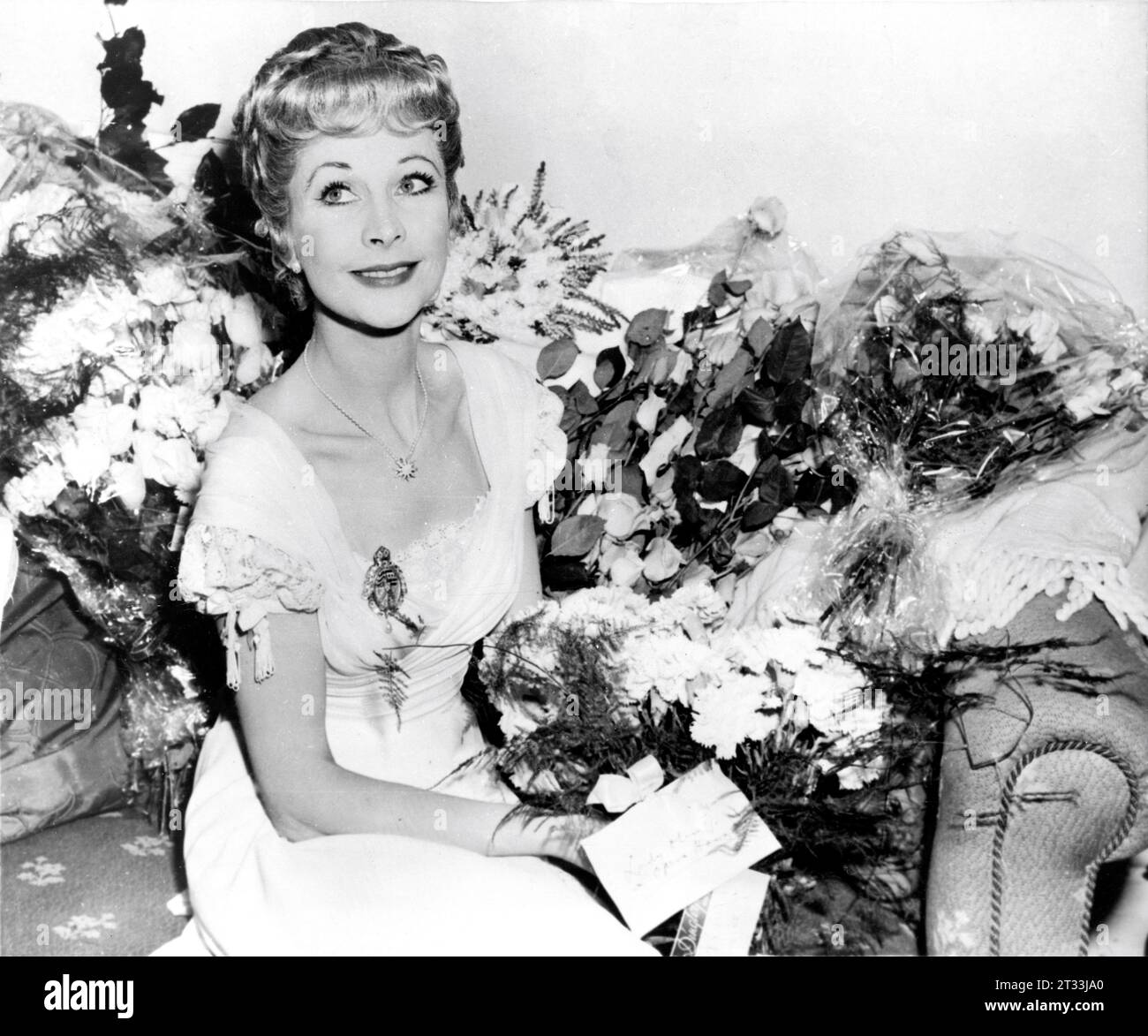 VIVIEN LEIGH in her dressing room after first night of THE SLEEPING ...