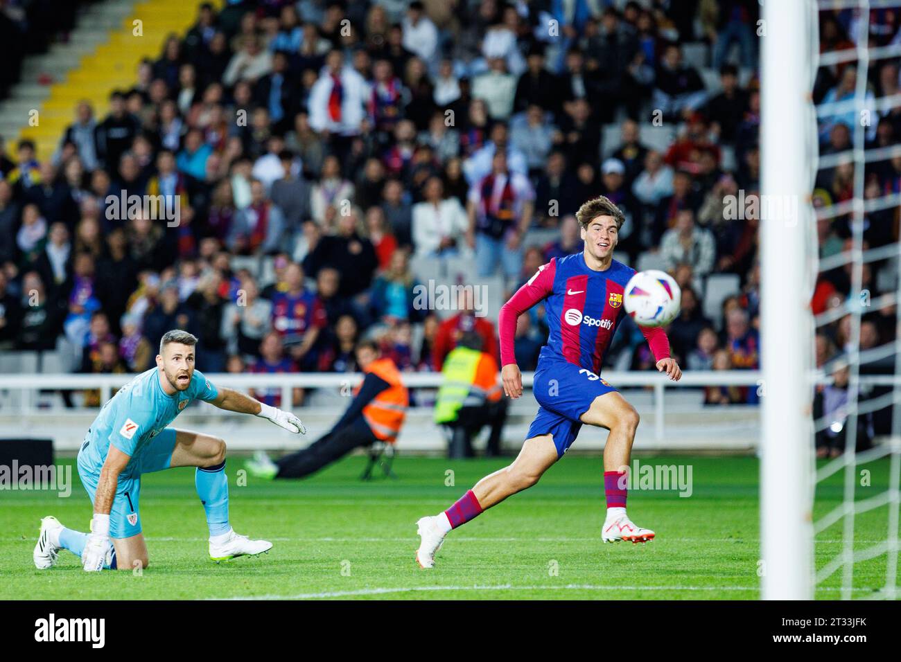 Barcelona, Spain. 22th Oct, 2023. Marc Guiu in action during the LaLiga ...