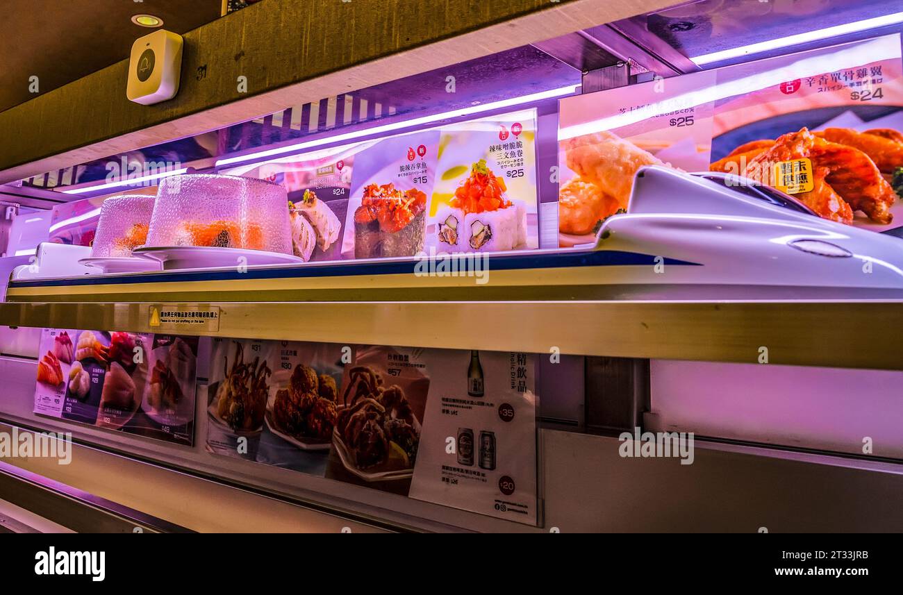 Automated Japanese Sushi restaurant, Hong Kong, China Stock Photo - Alamy