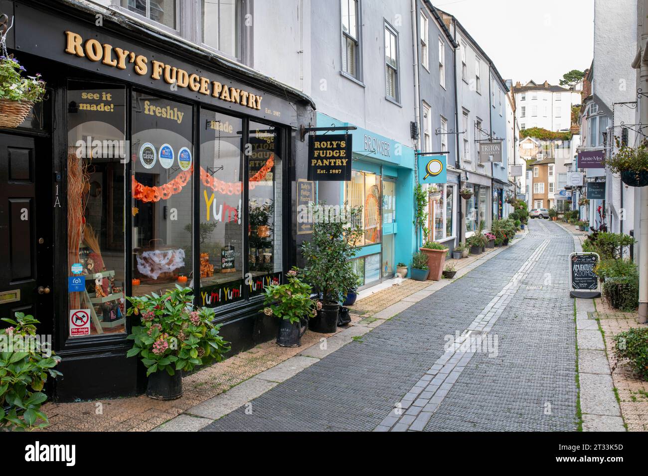 Fose Street in the early morning. Dartmouth, Devon, England Stock Photo ...