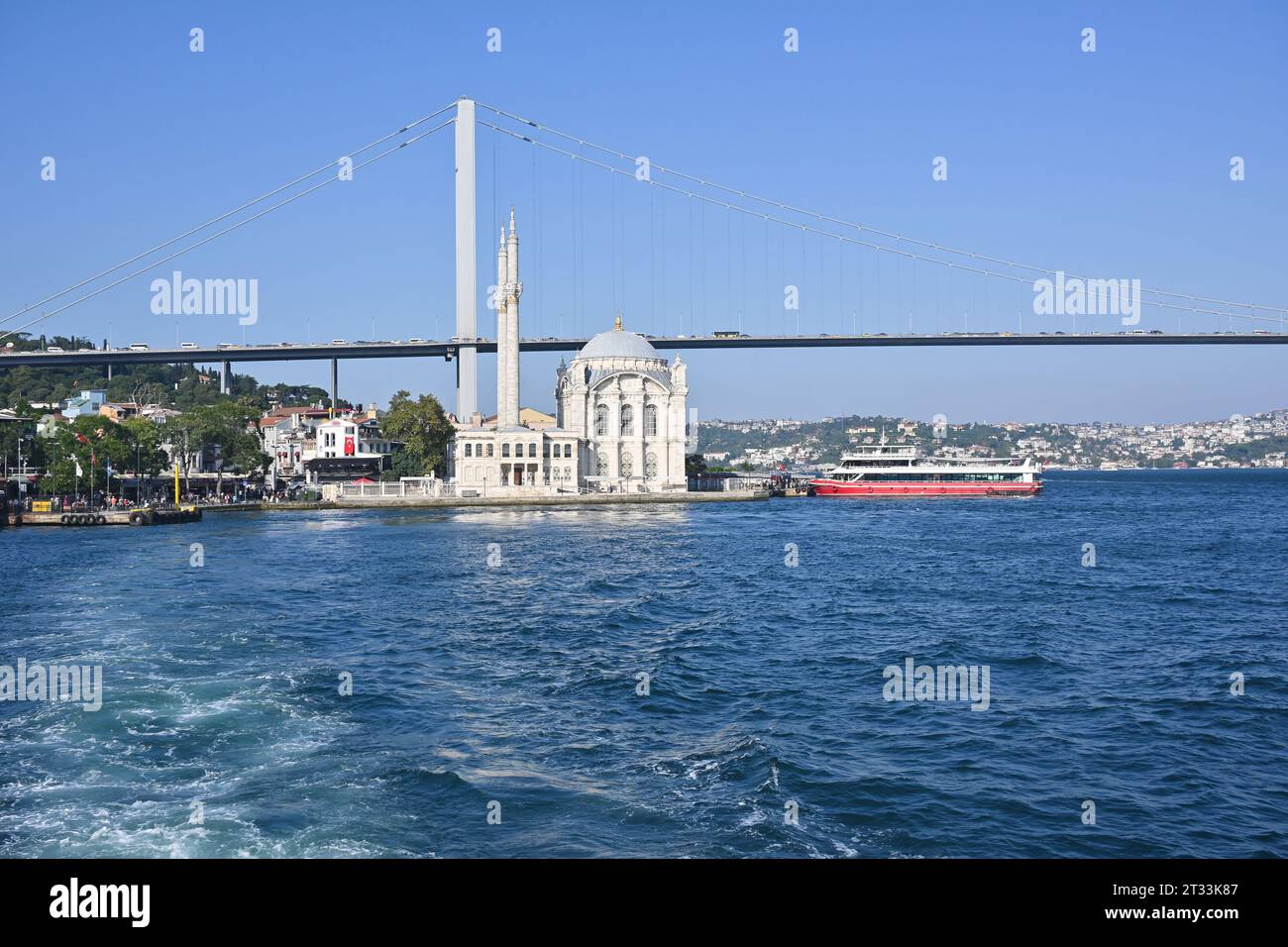 Bosphorus Strait in Istanbul. The Bosphorus is a shipping route from ...