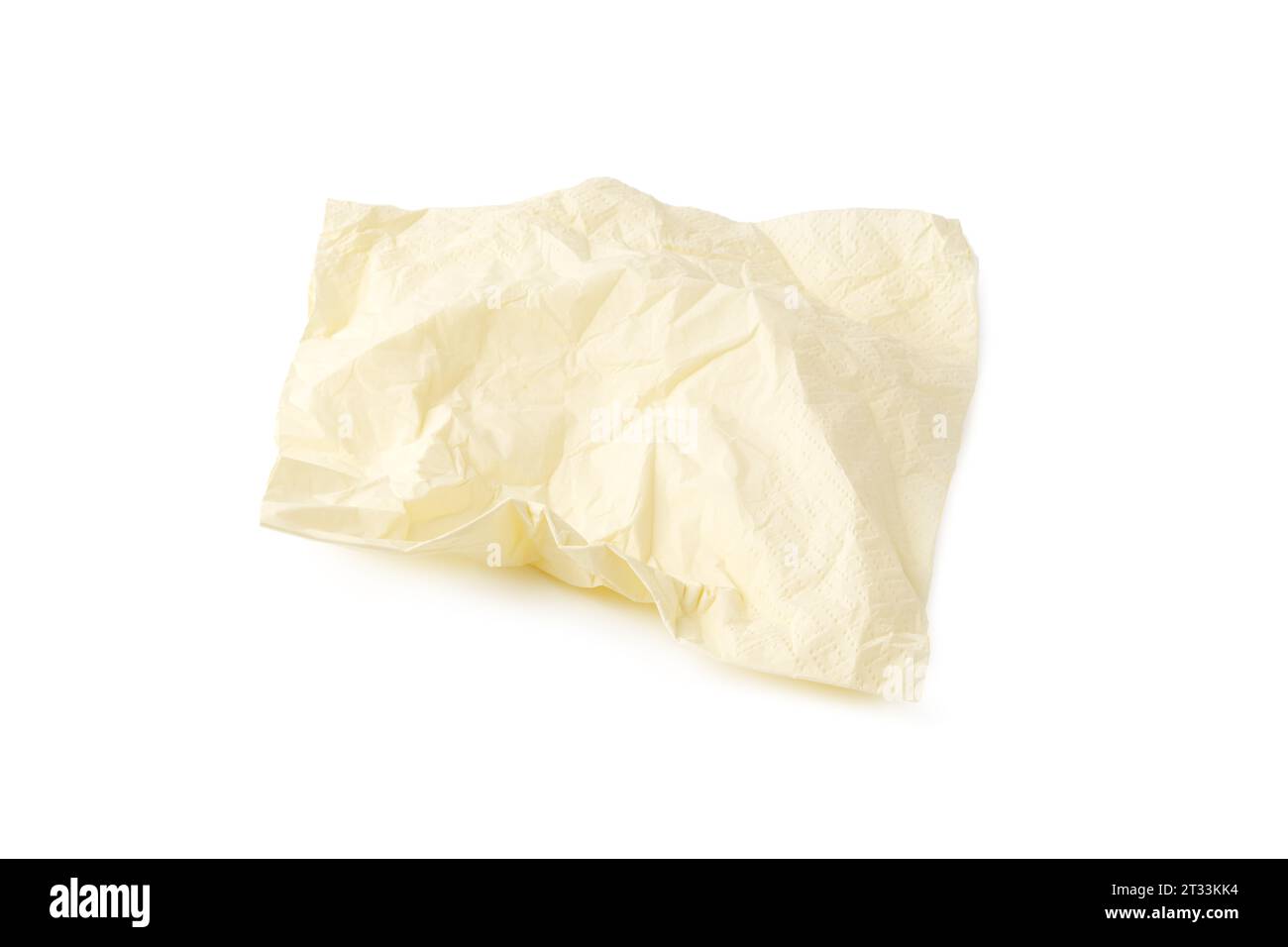 Crumpled paper napkin isolated on white background Stock Photo - Alamy