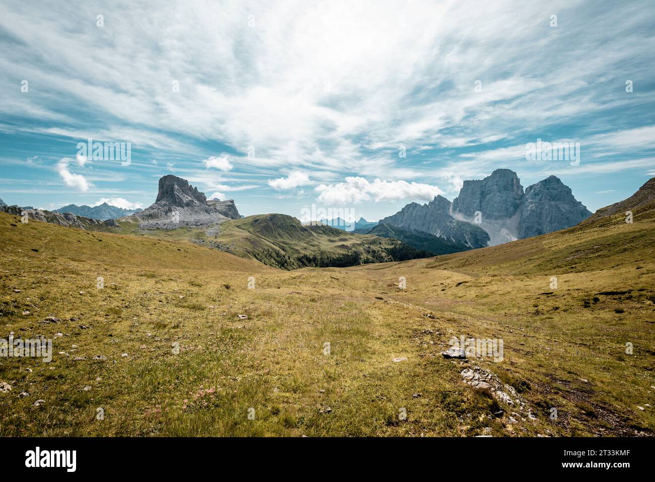 View of mount Pelmo from Mondeval, Italy Stock Photo - Alamy