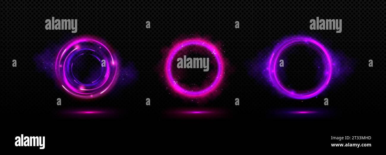 Circular halo light effects set isolated on transparent background ...