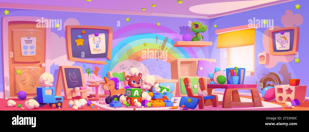 Preschool classroom drawings Stock Vector Images - Alamy