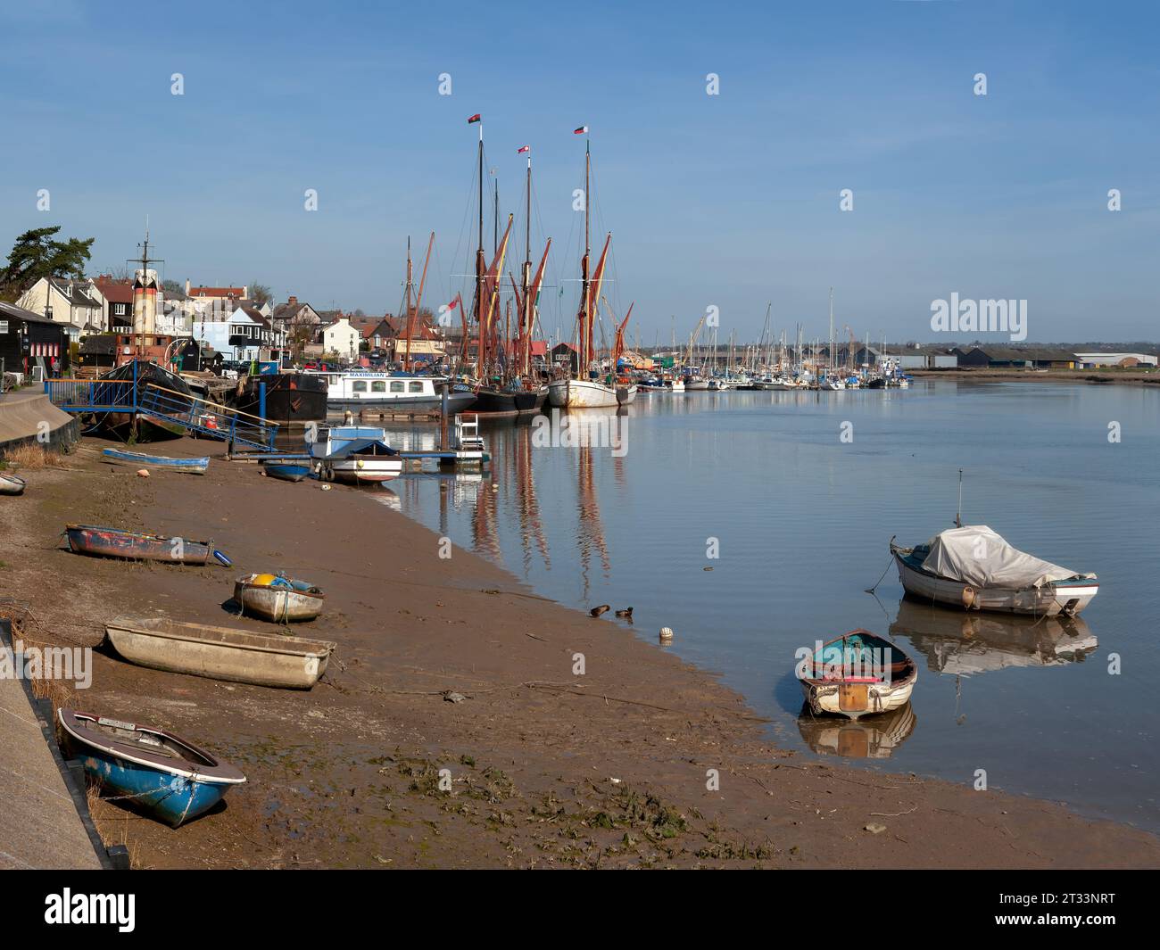 MALDON, ESSEX, UK - APRIL 10, 2010: view of the River Chelmer by the ...