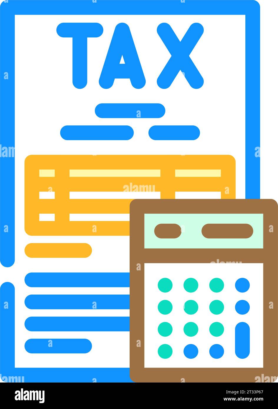 tax calculation color icon vector illustration Stock Vector Image & Art ...