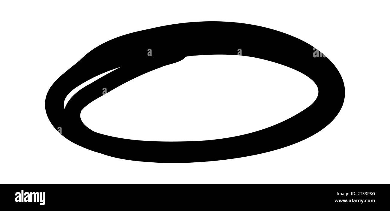 Oval hand drawn shapes. Doodle highlighter handwritten circle. Vector ...