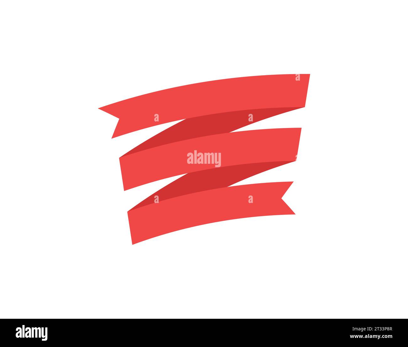 Red ribbons. Promotion flags collection. Vector flat labels Stock ...