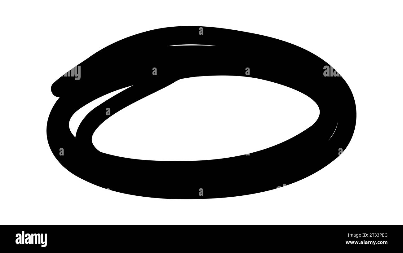 Oval hand drawn shapes. Doodle highlighter handwritten circle. Vector ...