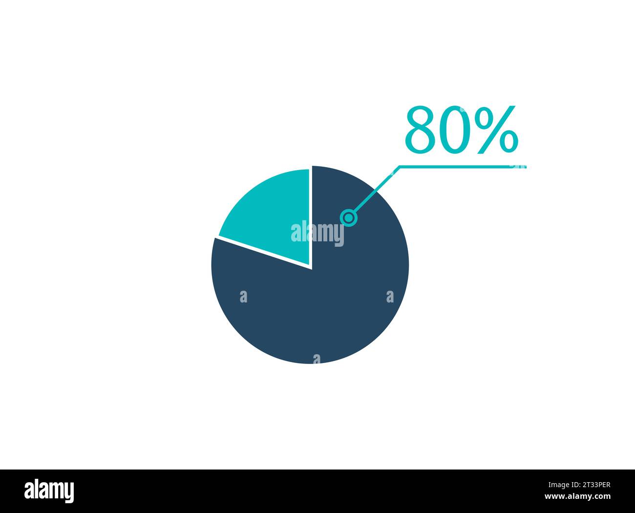 80 persent. Infographic elements. Diagram progress bar. Flat vector ...