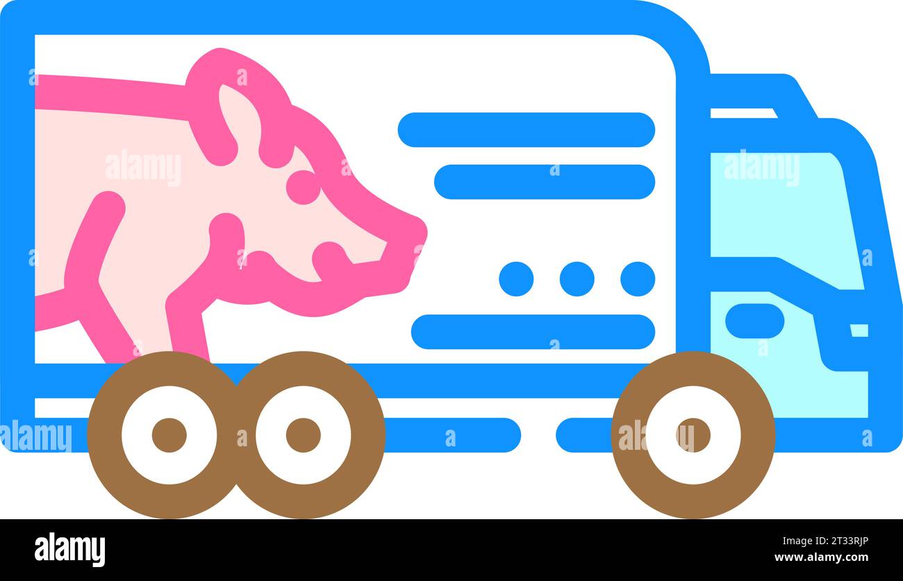 pig transport truck color icon vector illustration Stock Vector Image ...