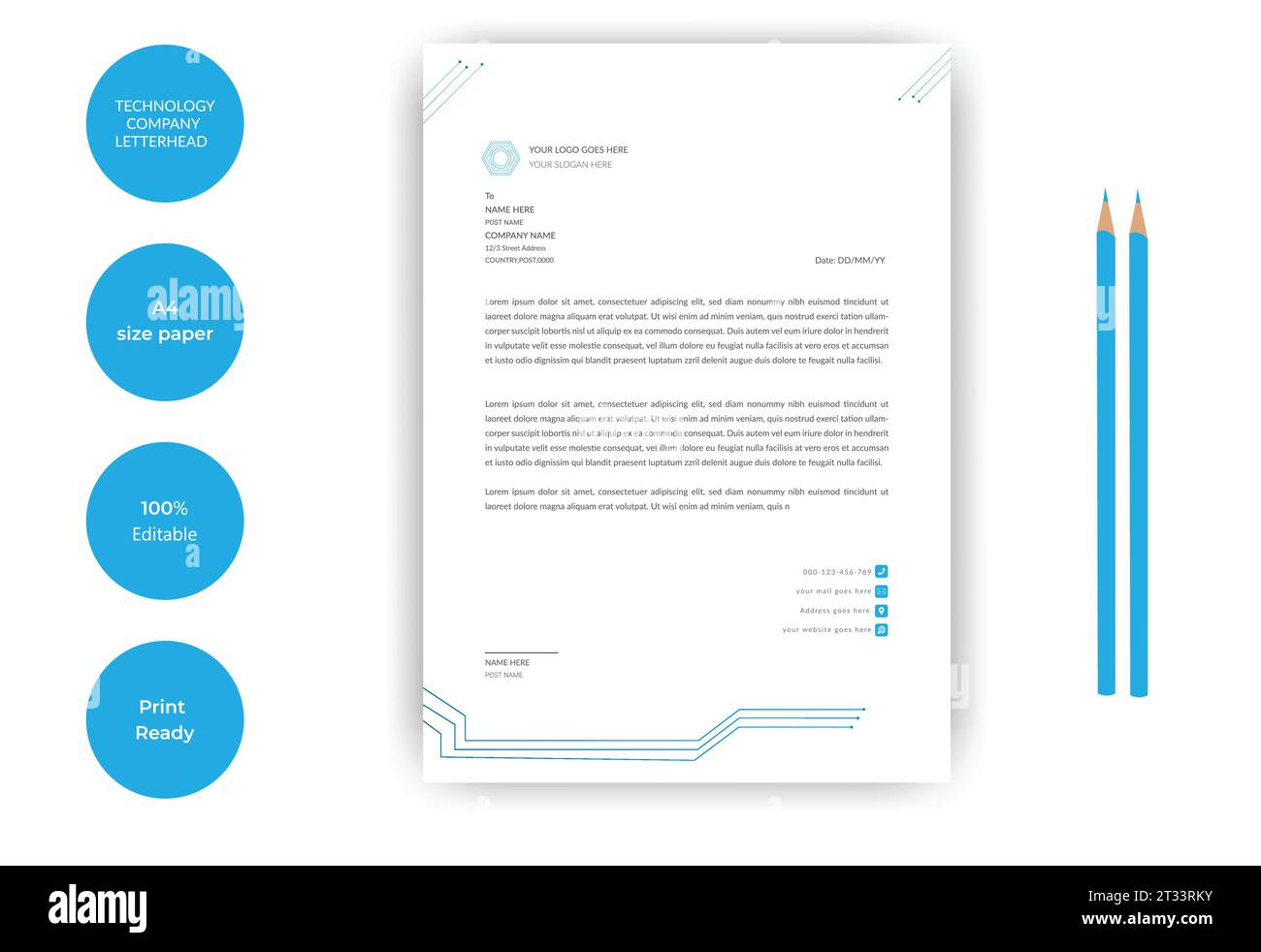 Professional company letterhead business Cut Out Stock Images ...