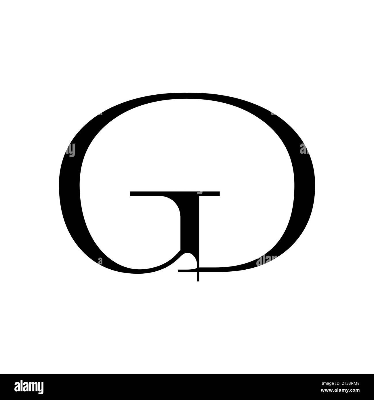 letter GD connected to each other logo design concept isolated on white ...