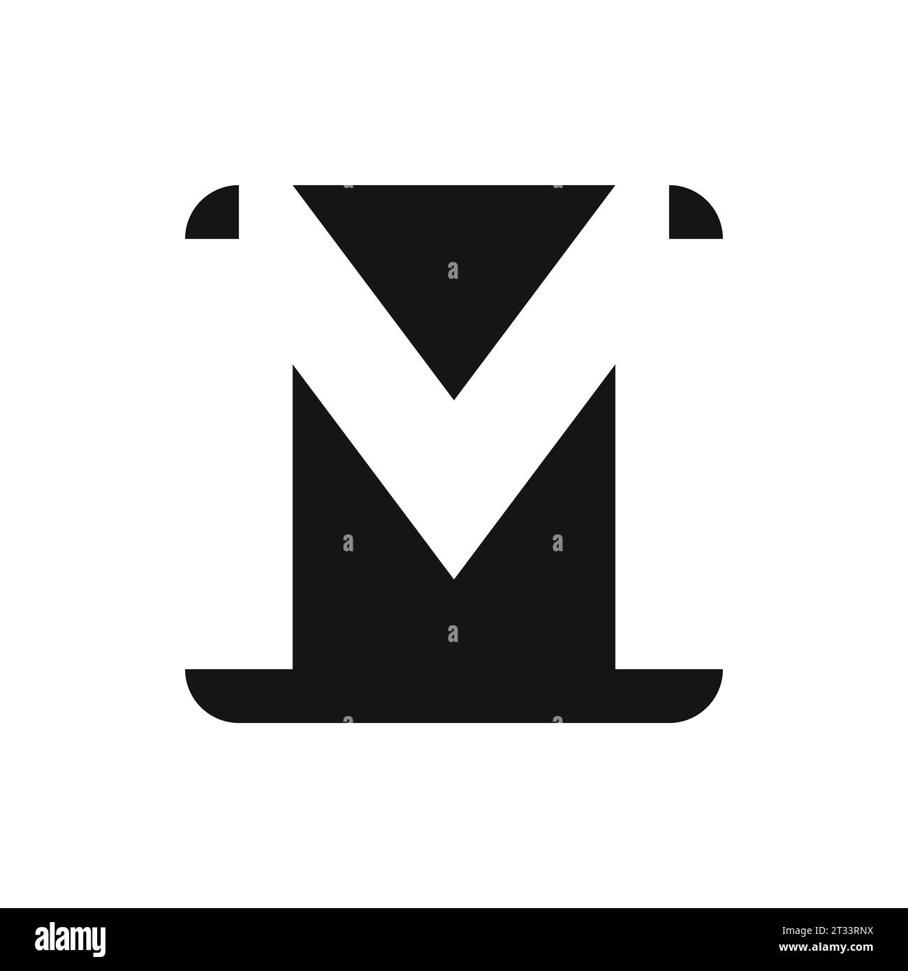 square negative space letter M logo design concept isolated on white ...