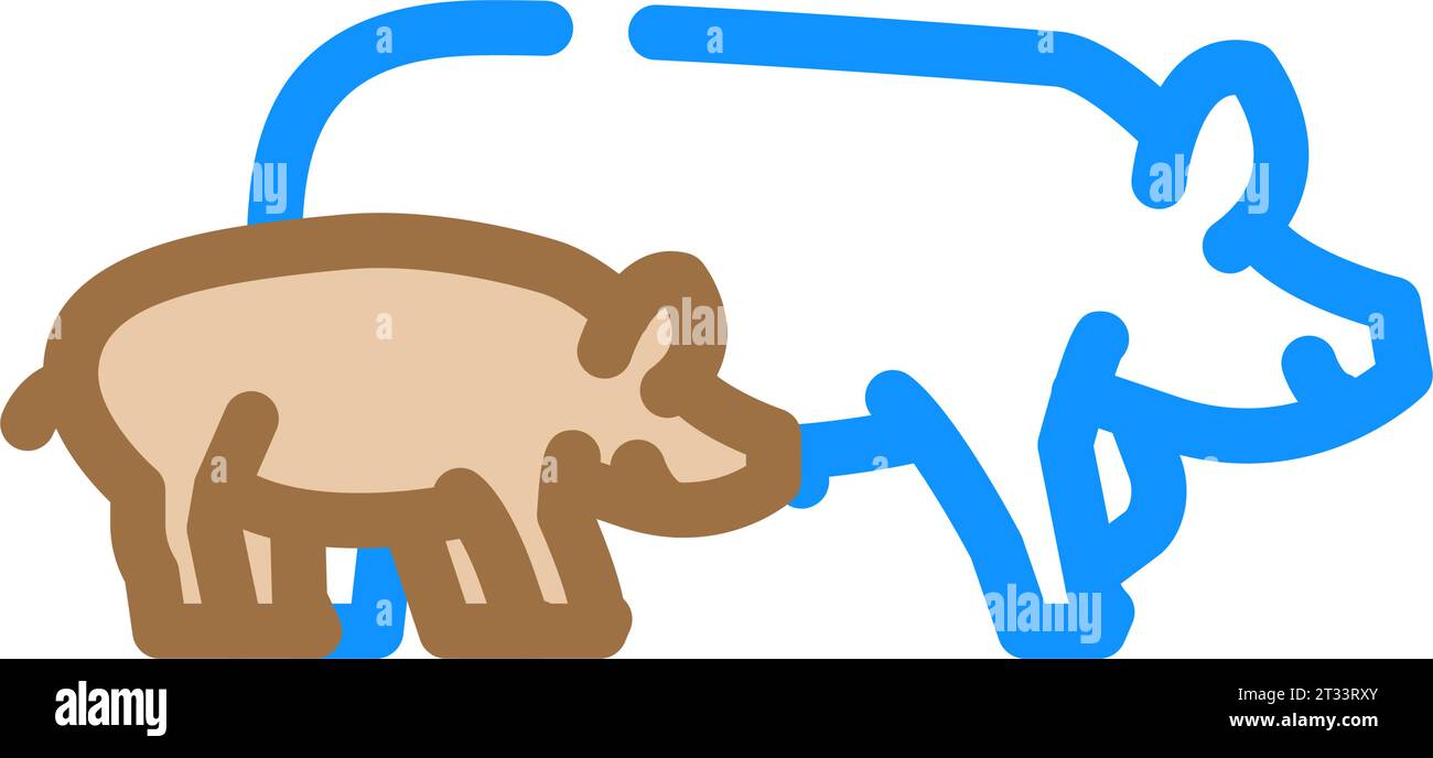 pig piglets farm color icon vector illustration Stock Vector Image ...