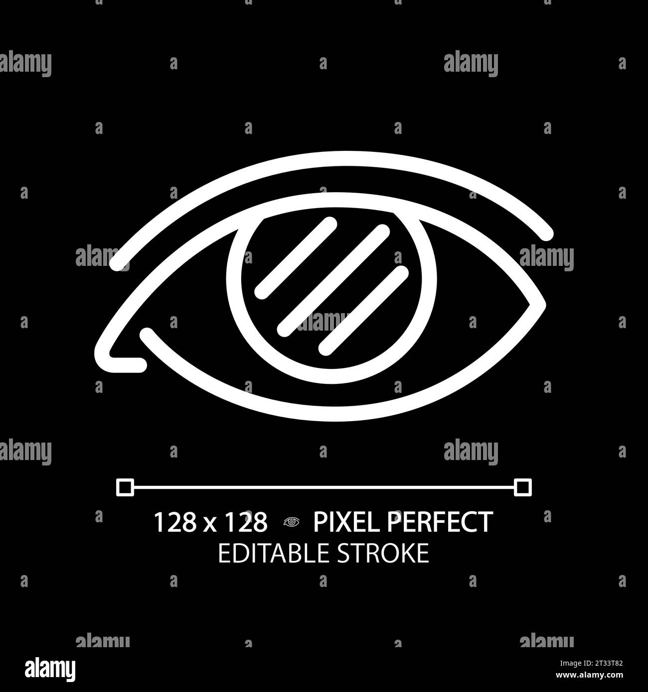 2D customizable simple thin linear white color blindness icon Stock ...