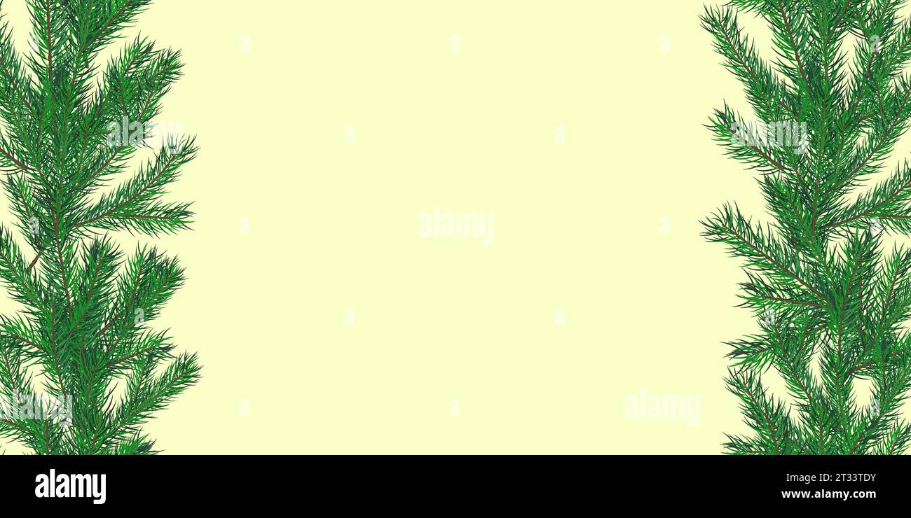 Frame pattern Christmas tree garland. Christmas holiday seamless ...