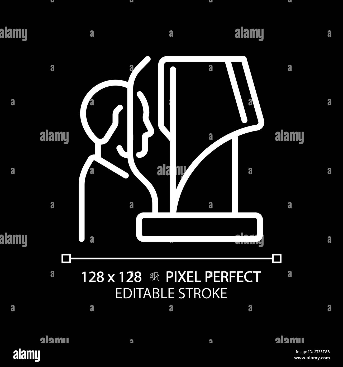 2D thin linear white computerized eye testing icon Stock Vector Image ...