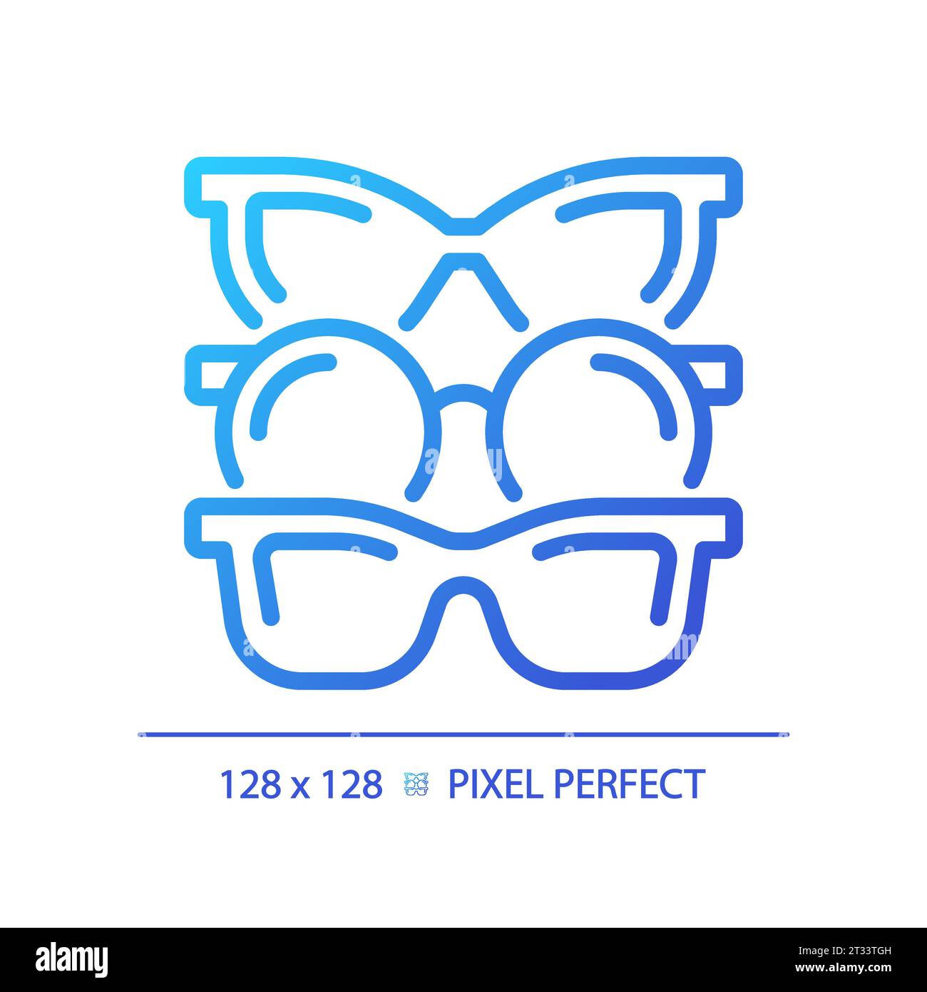 2d Thin Linear Gradient Various Eyeglasses Icon Stock Vector Image And Art Alamy