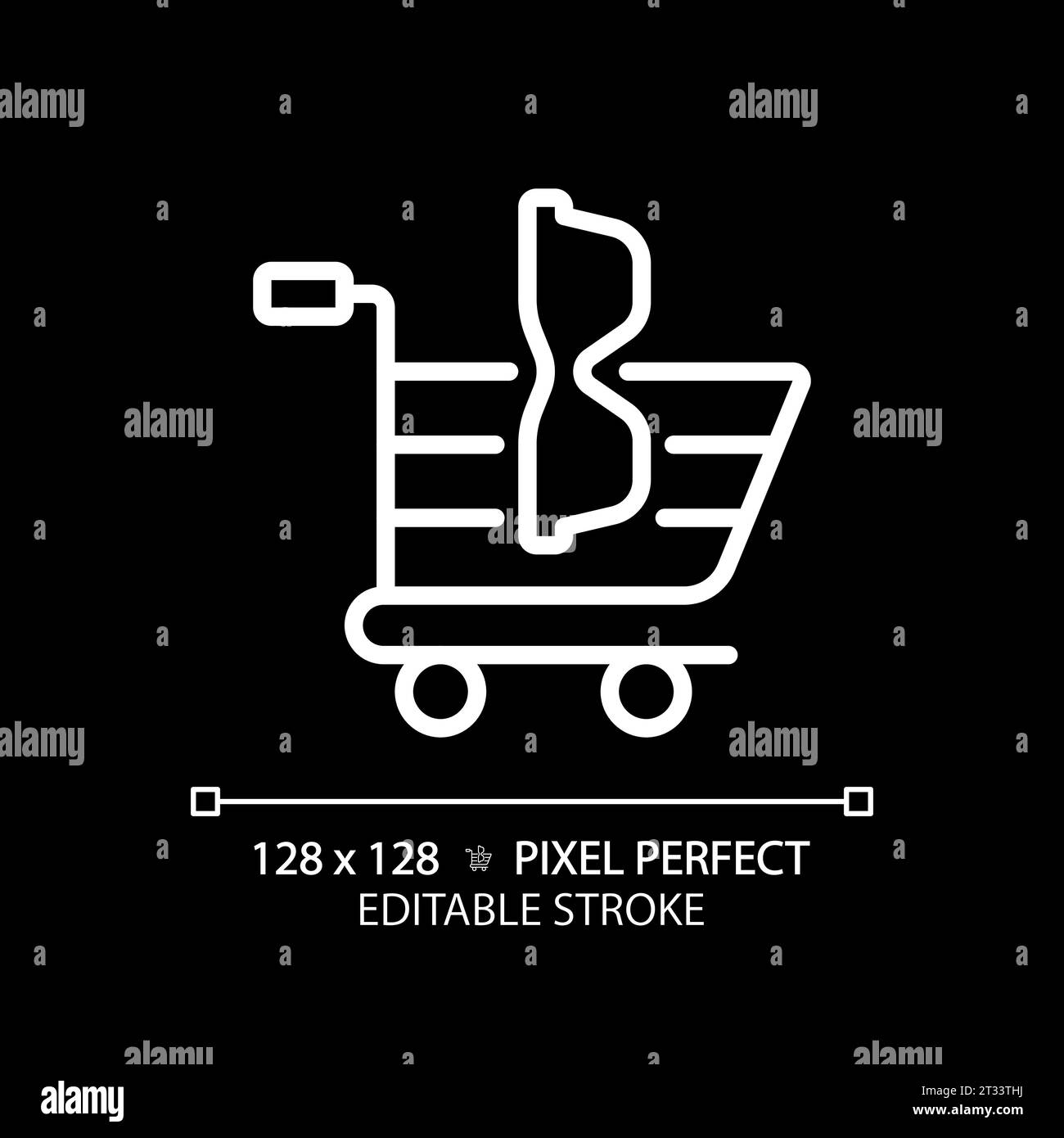 2D thin linear white eyeglasses with shopping cart icon Stock Vector ...