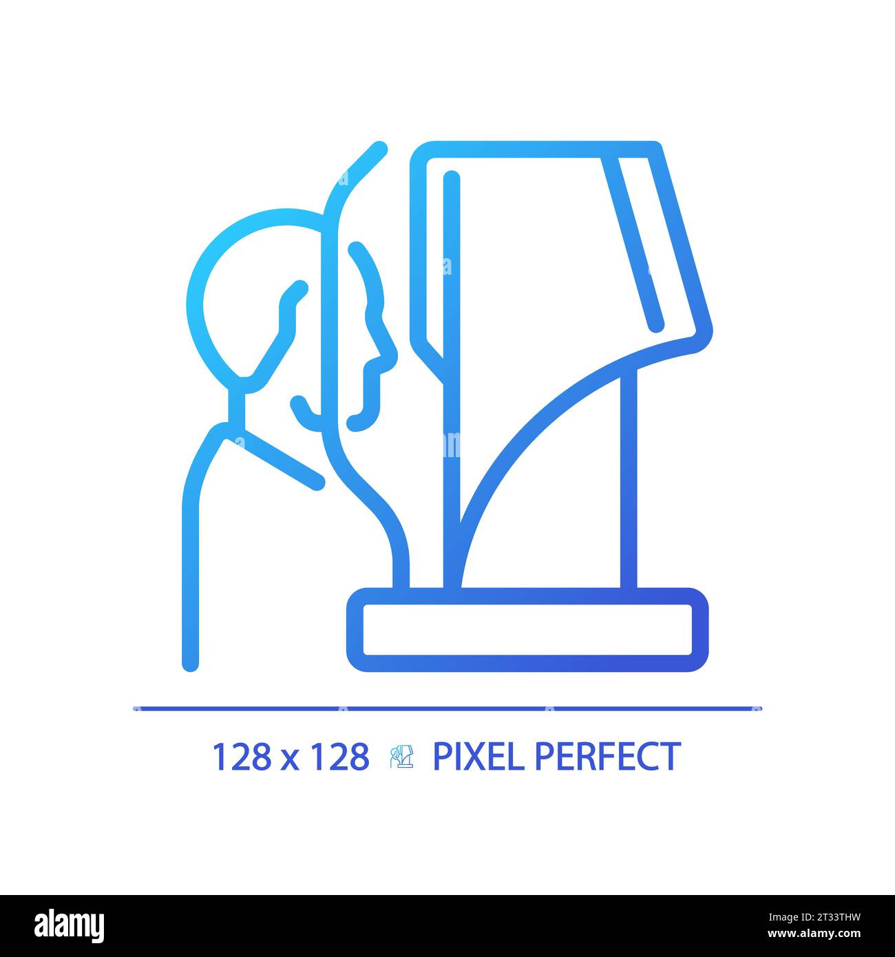 2D thin linear gradient computerized eye testing icon Stock Vector ...