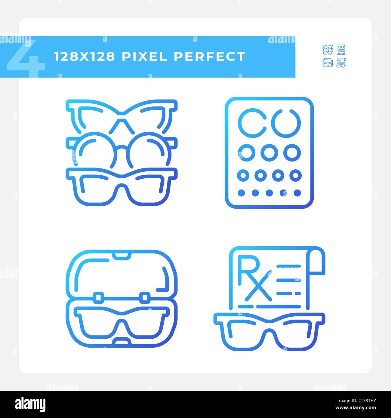 2D pixel perfect gradient eye care icons Stock Vector Image & Art - Alamy