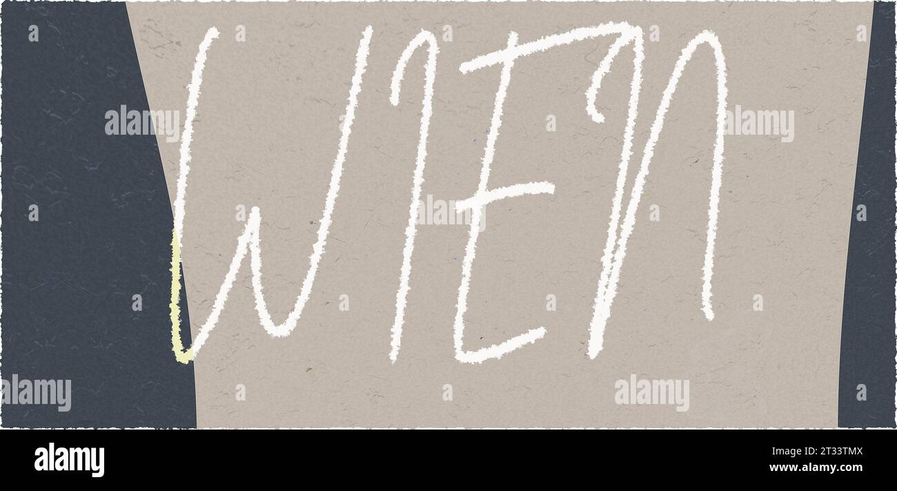 Graphic with lettering of the Austrian city WIEN in handwriting Stock ...
