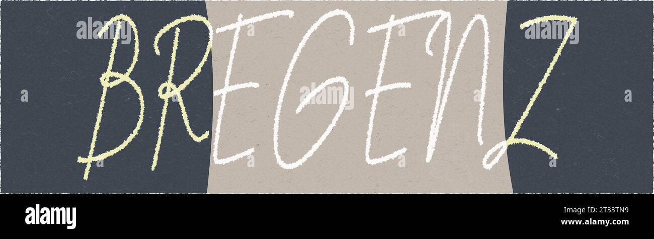 Graphic with lettering of the Austrian city BREGENZ in handwriting ...