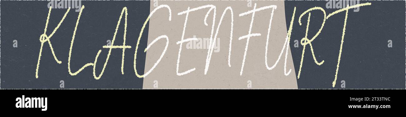 Graphic with lettering of the Austrian city KLAGENFURT in handwriting ...