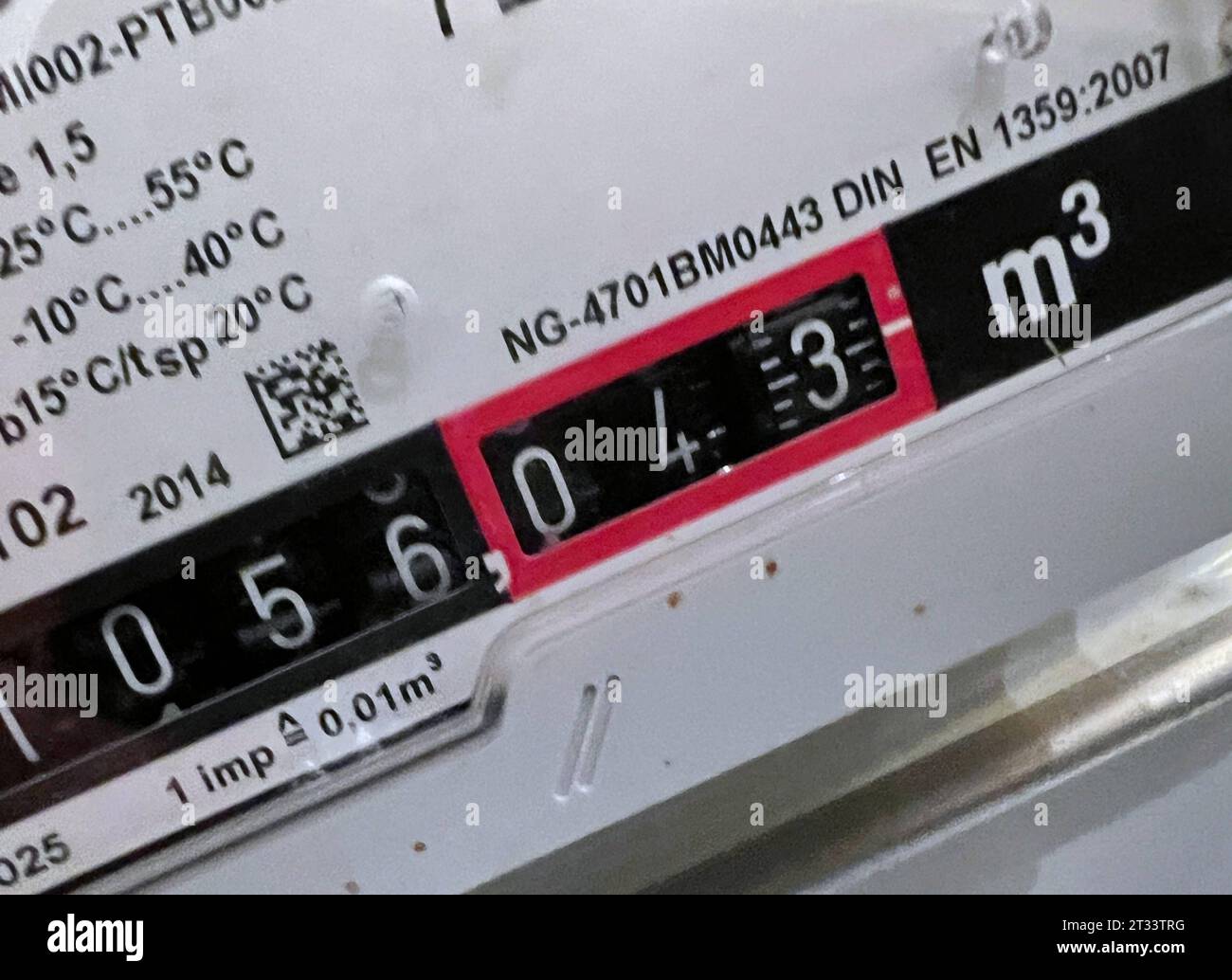 Gaszähler mit Ablesewert *** Gas meter with reading Copyright: xmix1x ...