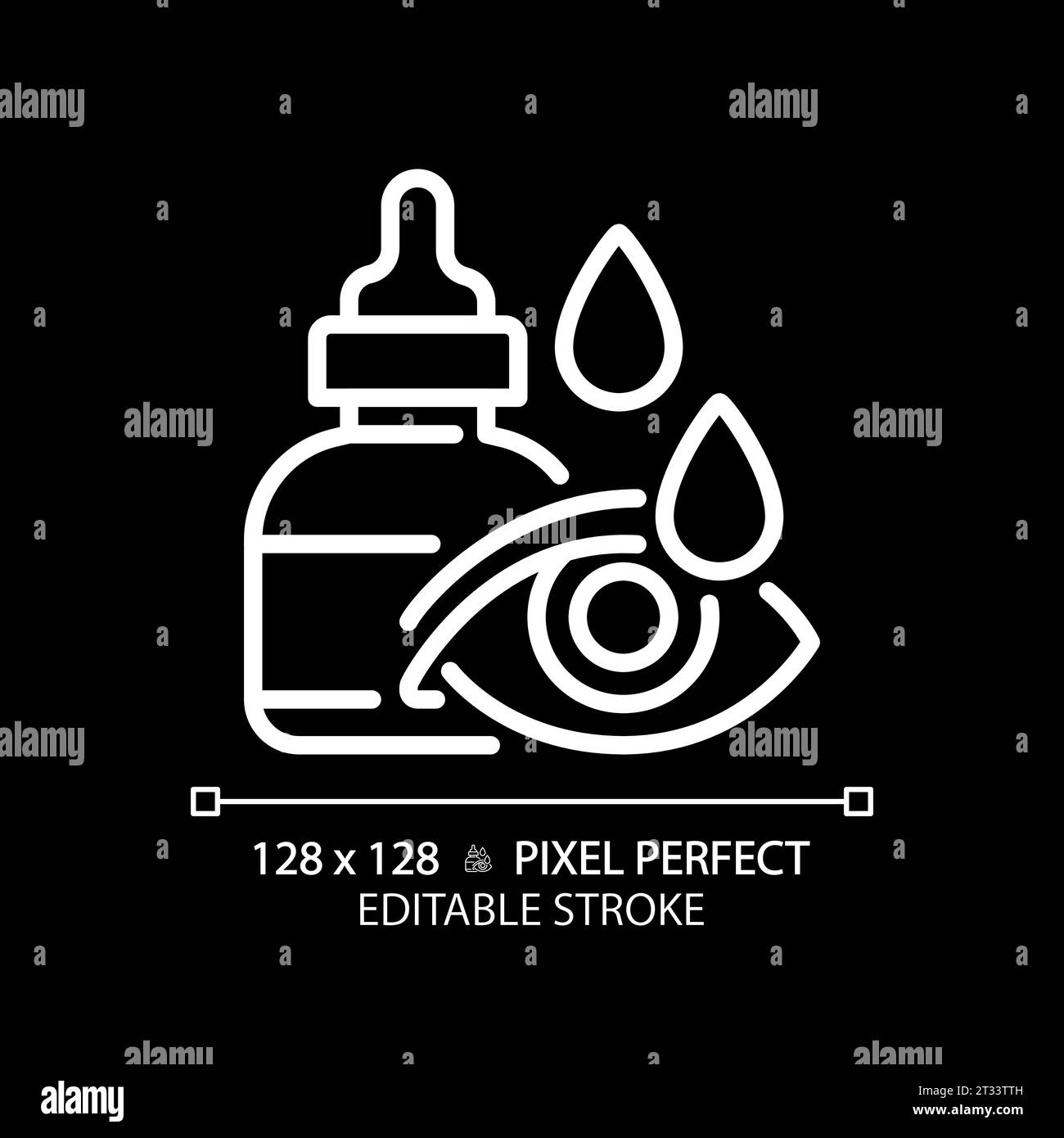 2D customizable simple thin linear white eye drop icon Stock Vector ...