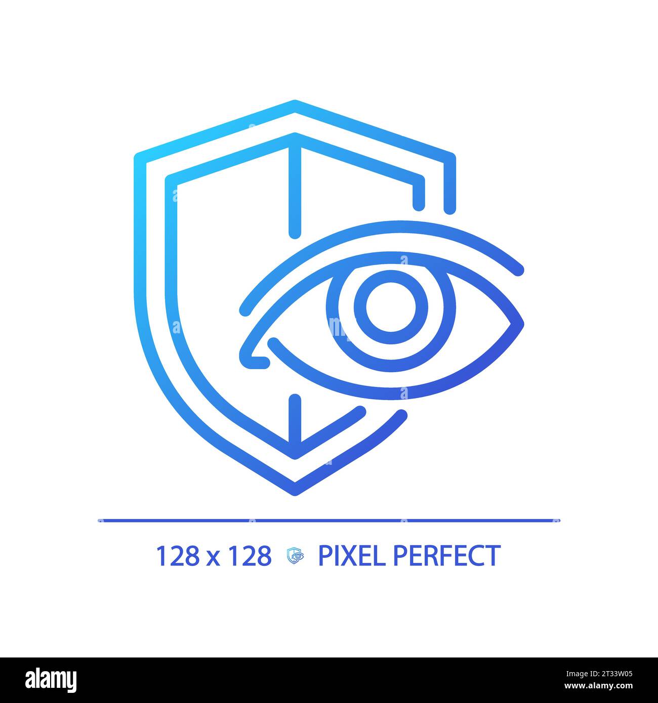 2D simple thin linear gradient eye protection icon Stock Vector Image ...