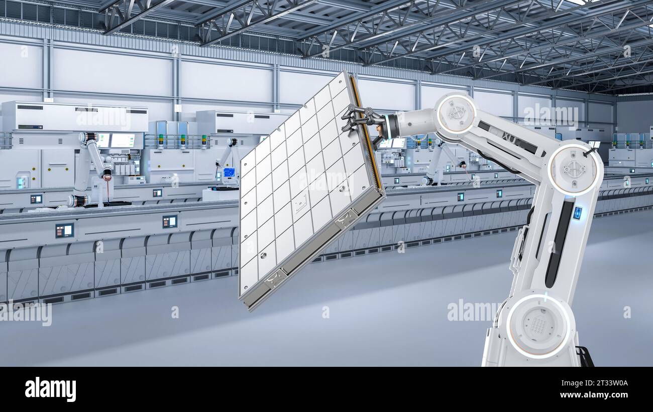 Automation battery manufacturing with 3d rendering electric car battery ...