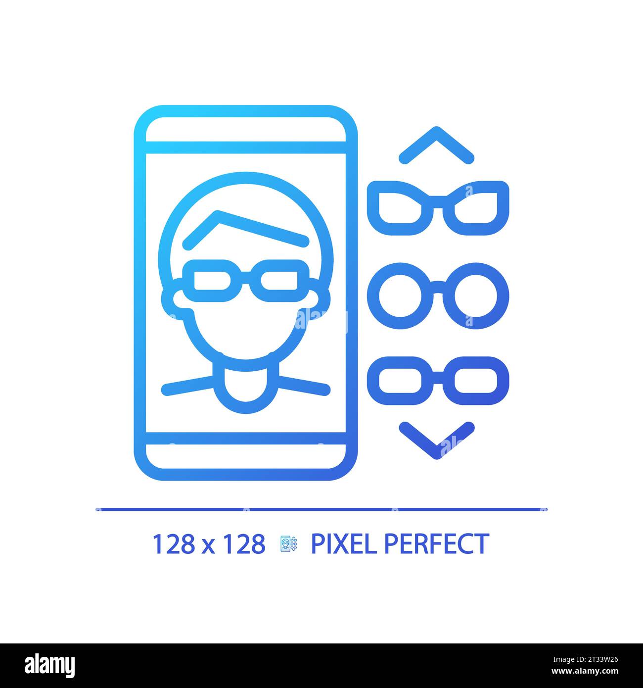 2D simple thin linear gradient eyeglasses app icon Stock Vector Image ...