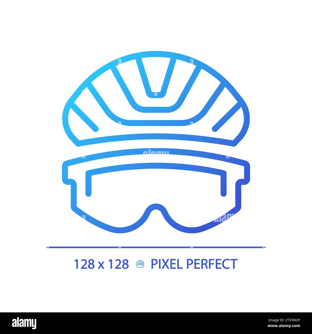 2D simple thin linear gradient eye protection icon Stock Vector Image ...