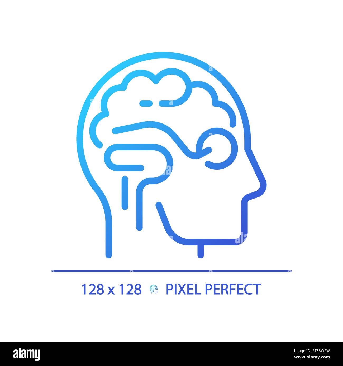 2D simple thin linear gradient brain and eye icon Stock Vector Image ...