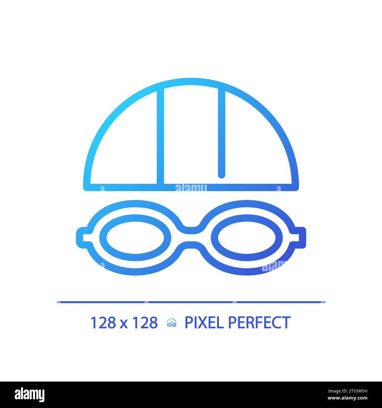 2D thin linear gradient swimming goggles icon Stock Vector Image & Art - Alamy