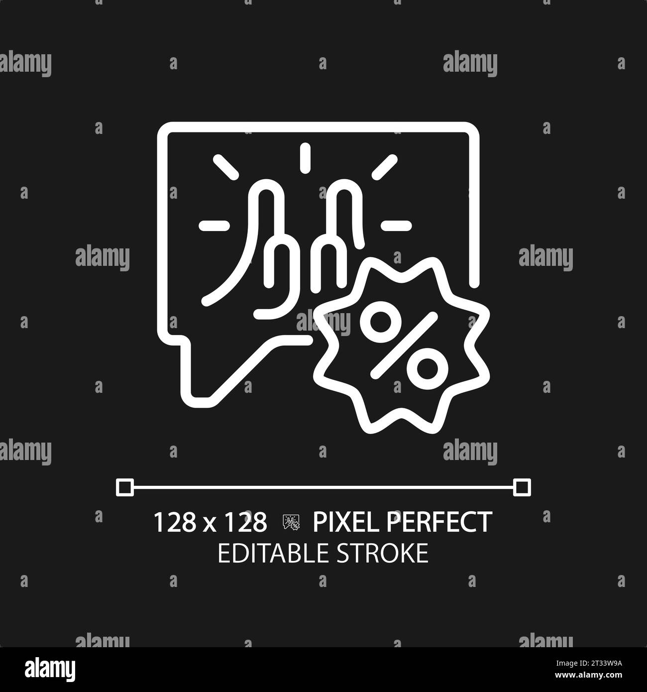 2D thin line white bubble message and discount icon Stock Vector Image ...