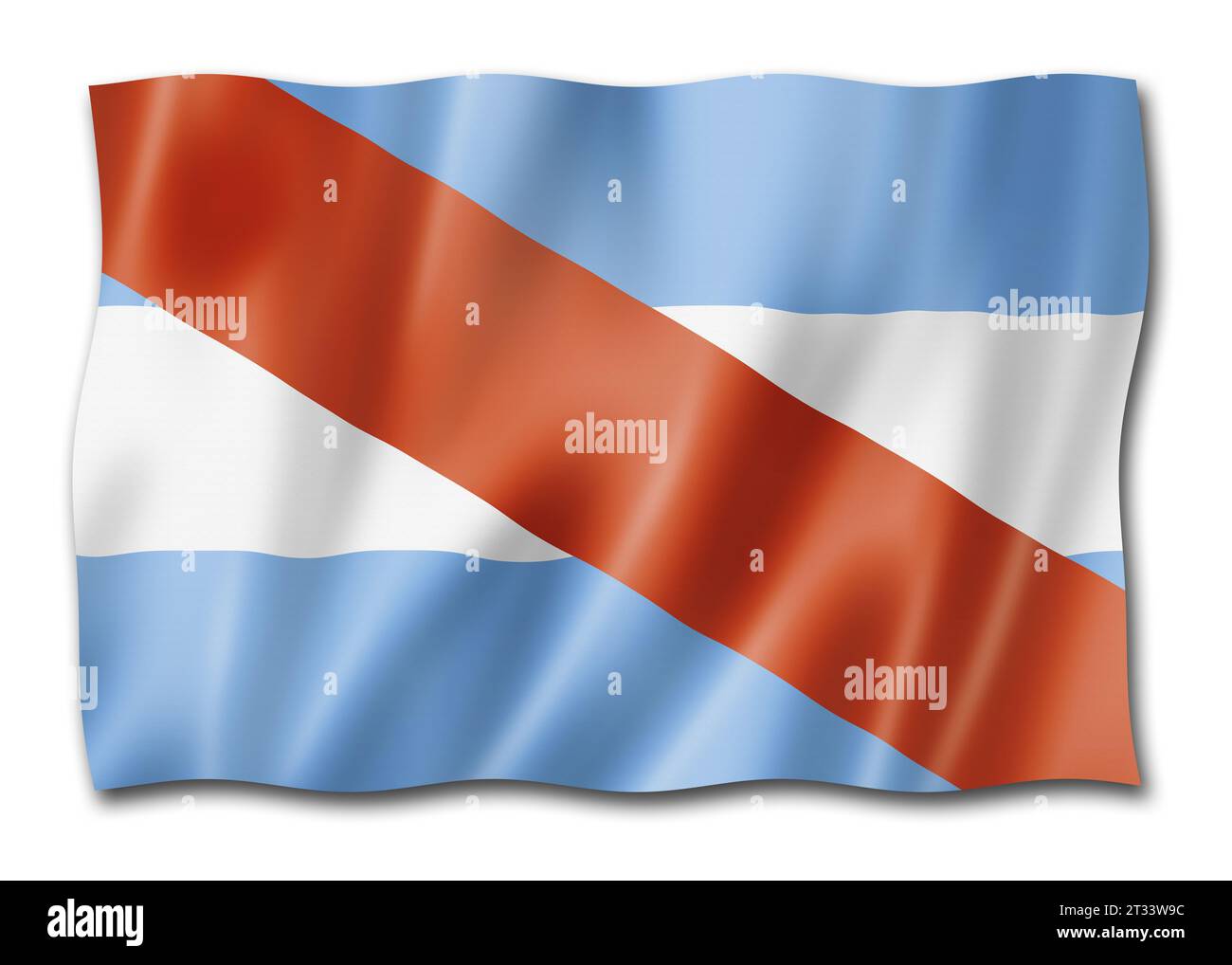 Entre Rios province flag, Argentina waving banner collection. 3D ...
