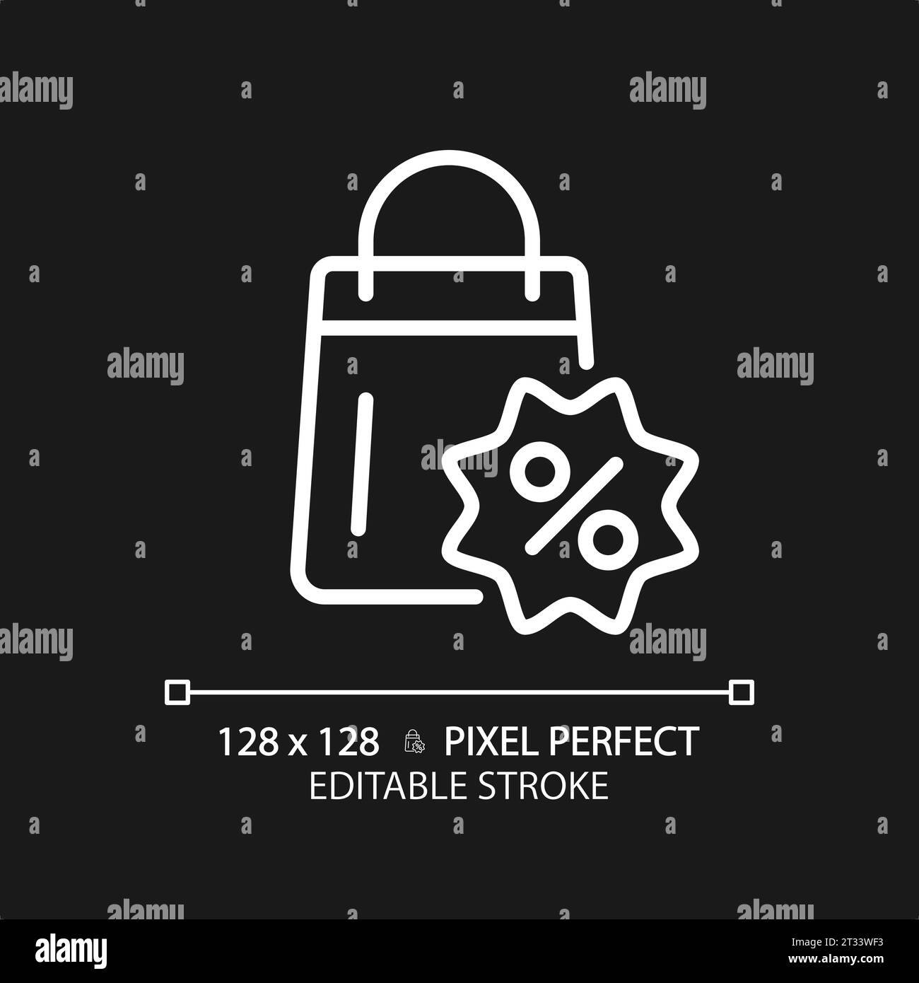 2D thin line white shopping percentage discount icon Stock Vector Image ...