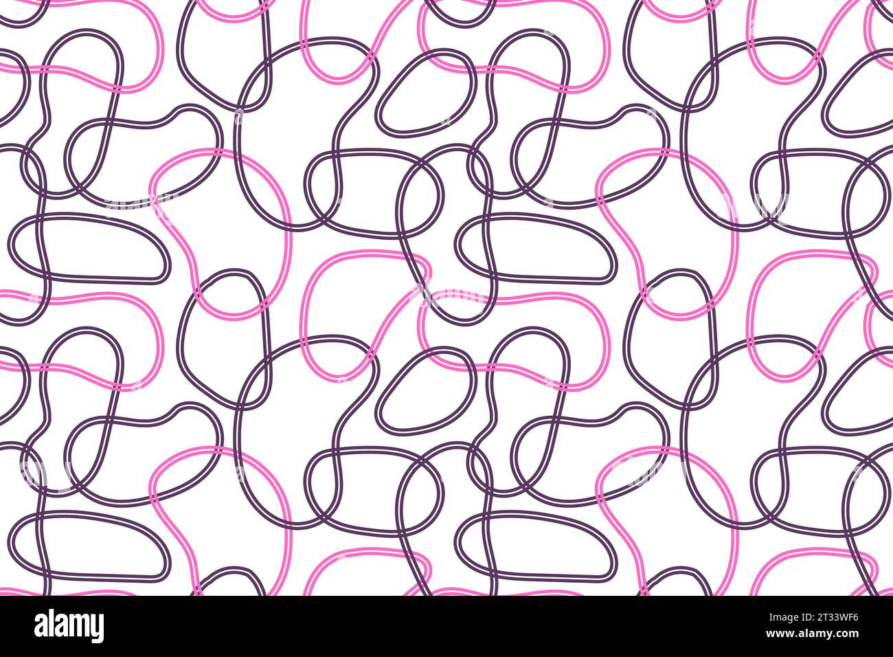 Naive cute squiggle seamless pattern. Creative pink and purple abstract ...