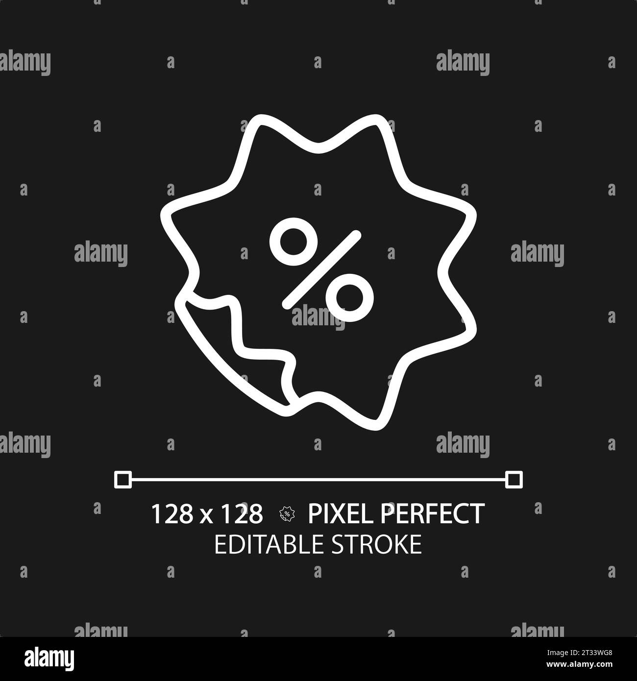 2D simple thin line white discount percentage icon Stock Vector Image ...