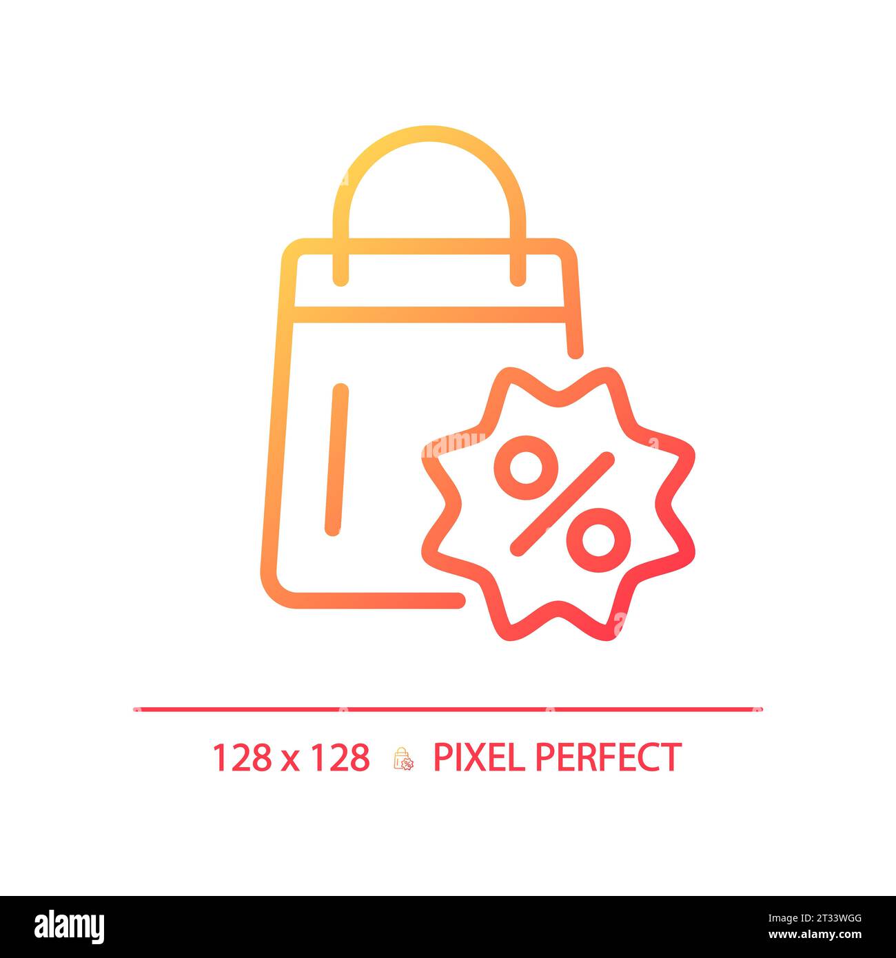 Thin linear gradient shopping percentage discount icon Stock Vector ...