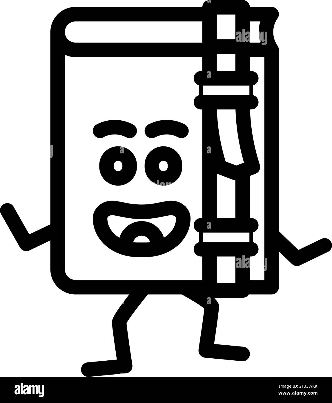 library book character line icon vector illustration Stock Vector Image ...