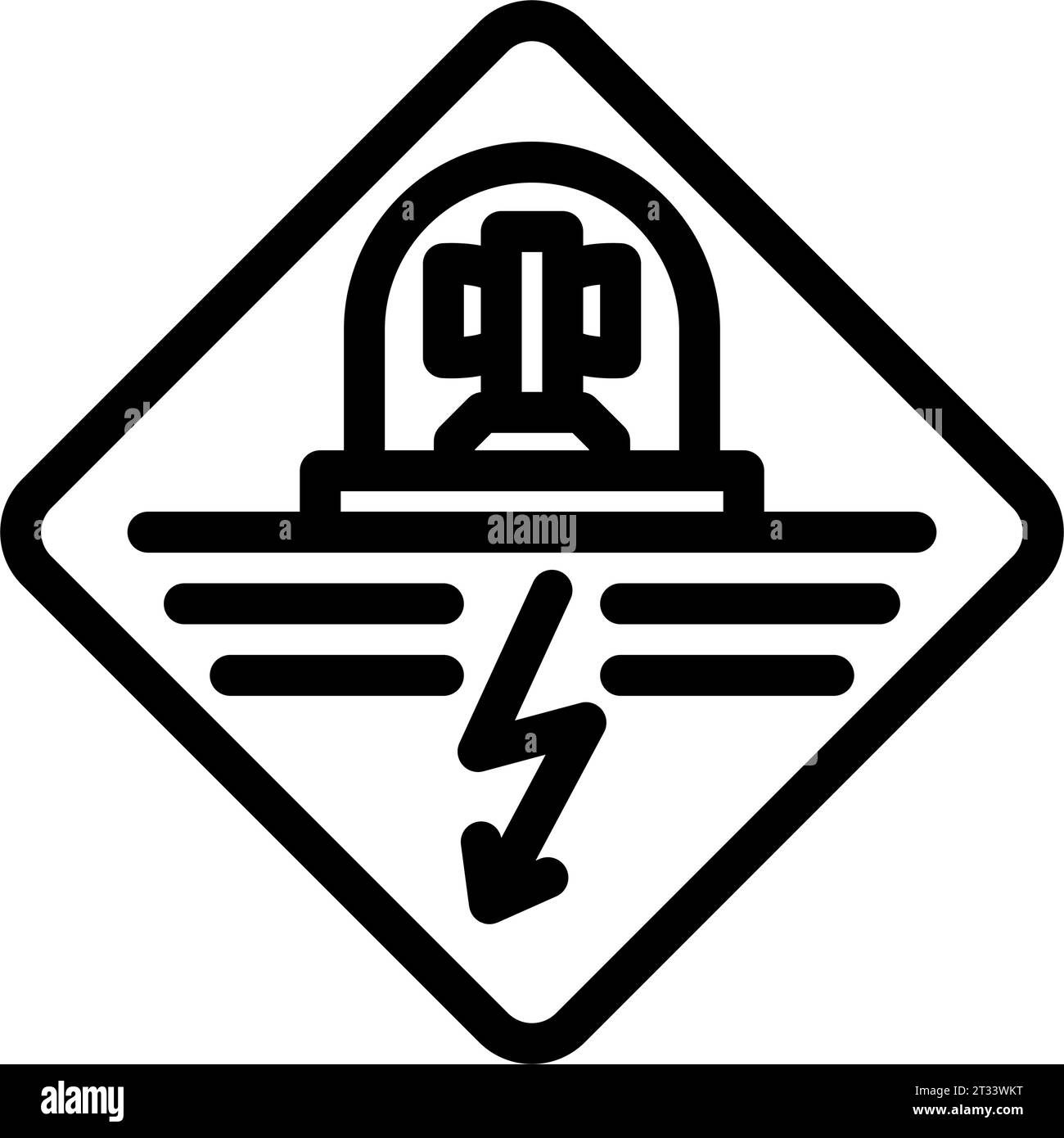 attention electricity line icon vector illustration Stock Vector Image ...