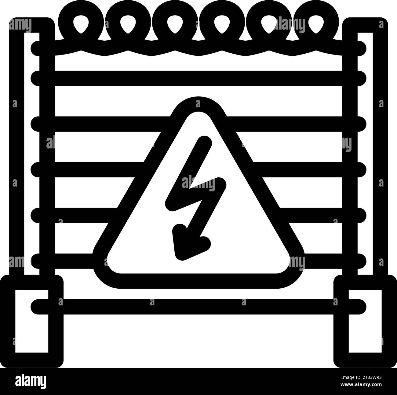 caution electricity line icon vector illustration Stock Vector Image ...