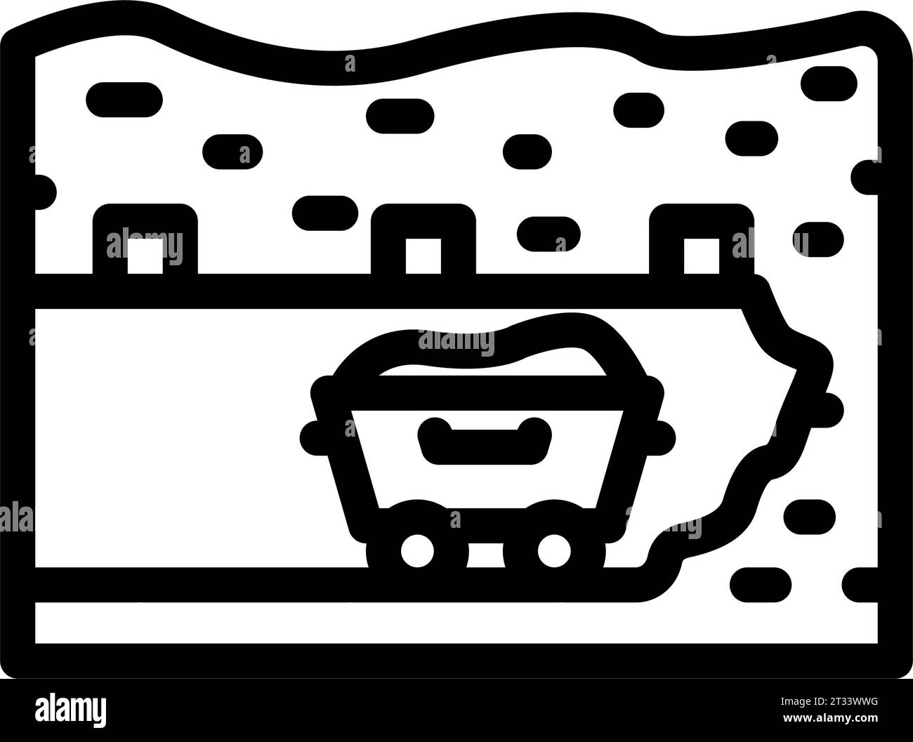 underground mining line icon vector illustration Stock Vector Image ...